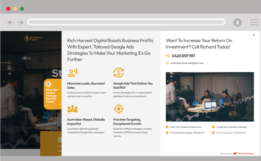 Popout Examples - ConversionCow