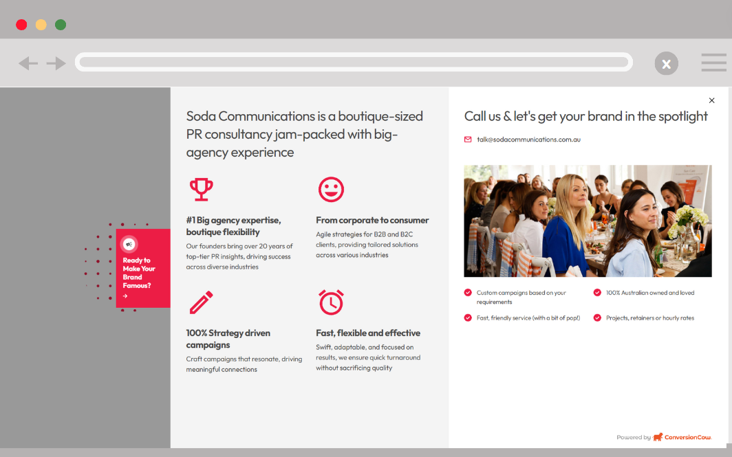Popout Examples - ConversionCow