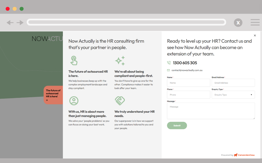 Popout Examples - ConversionCow